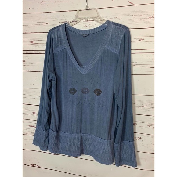 POL | Tops | Pol Anthropologie Womens M Medium Blue Wash Long Sleeve ...